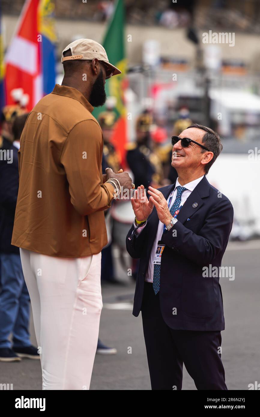 Le Mans, France. 10th June 2023. LeBron James, FILLON Pierre (fra) with ...