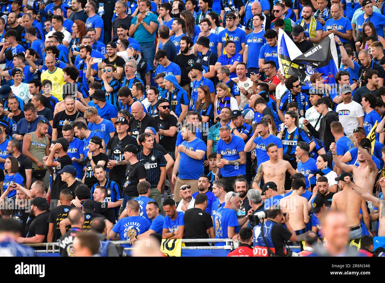 Istanbul, Turkey. 10th June, 2023. Football fans of Inter seen on the ...