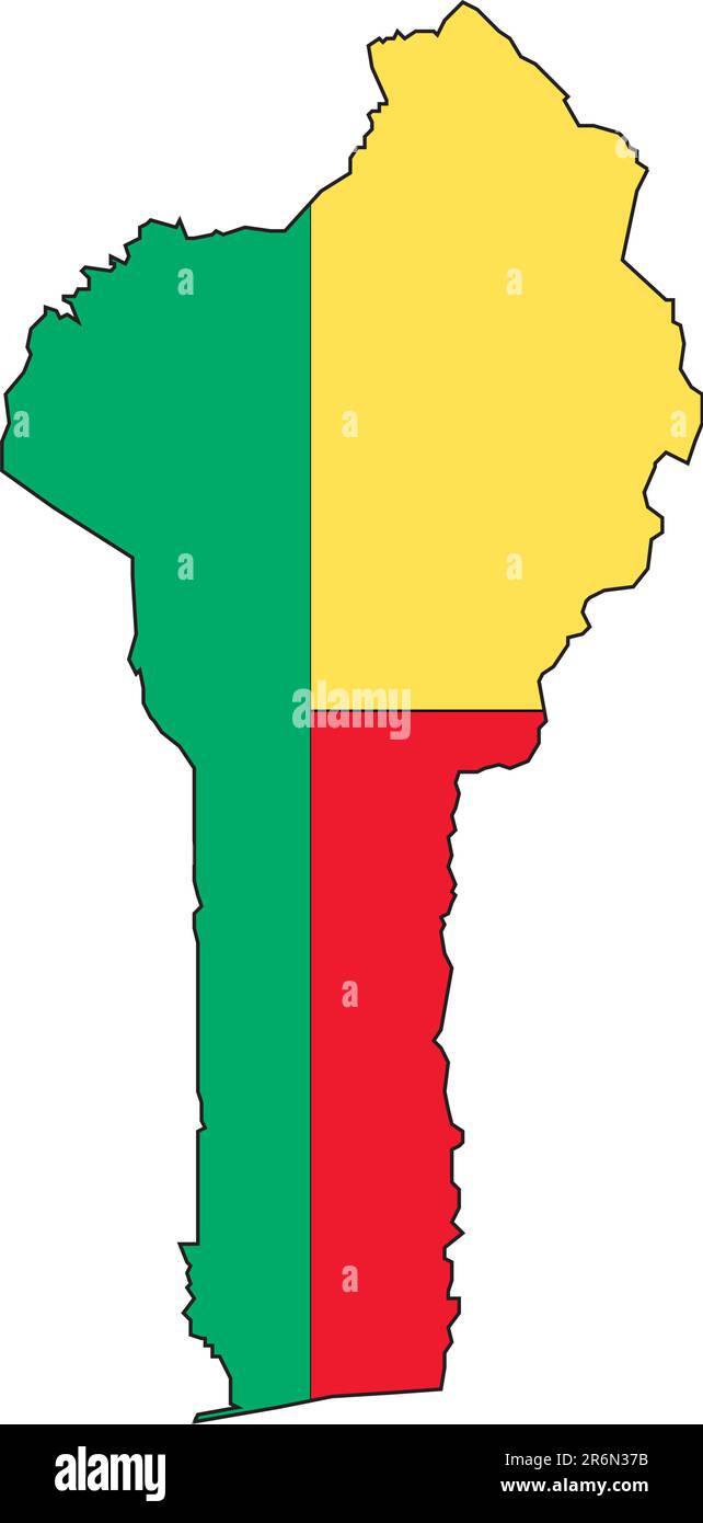 Illustration Vector of a Map and Flag from Benin Stock Vector Image ...