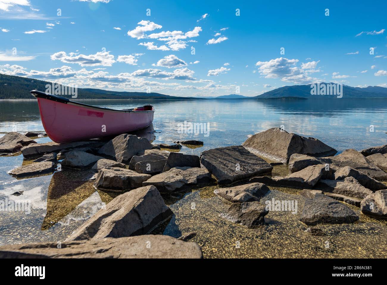 Red kayak mountain lake marsh hi-res stock photography and images - Alamy