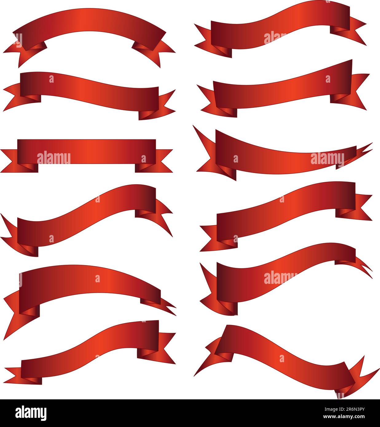 Red ribbon banners isolated on white background Stock Vector Image & Art - Alamy