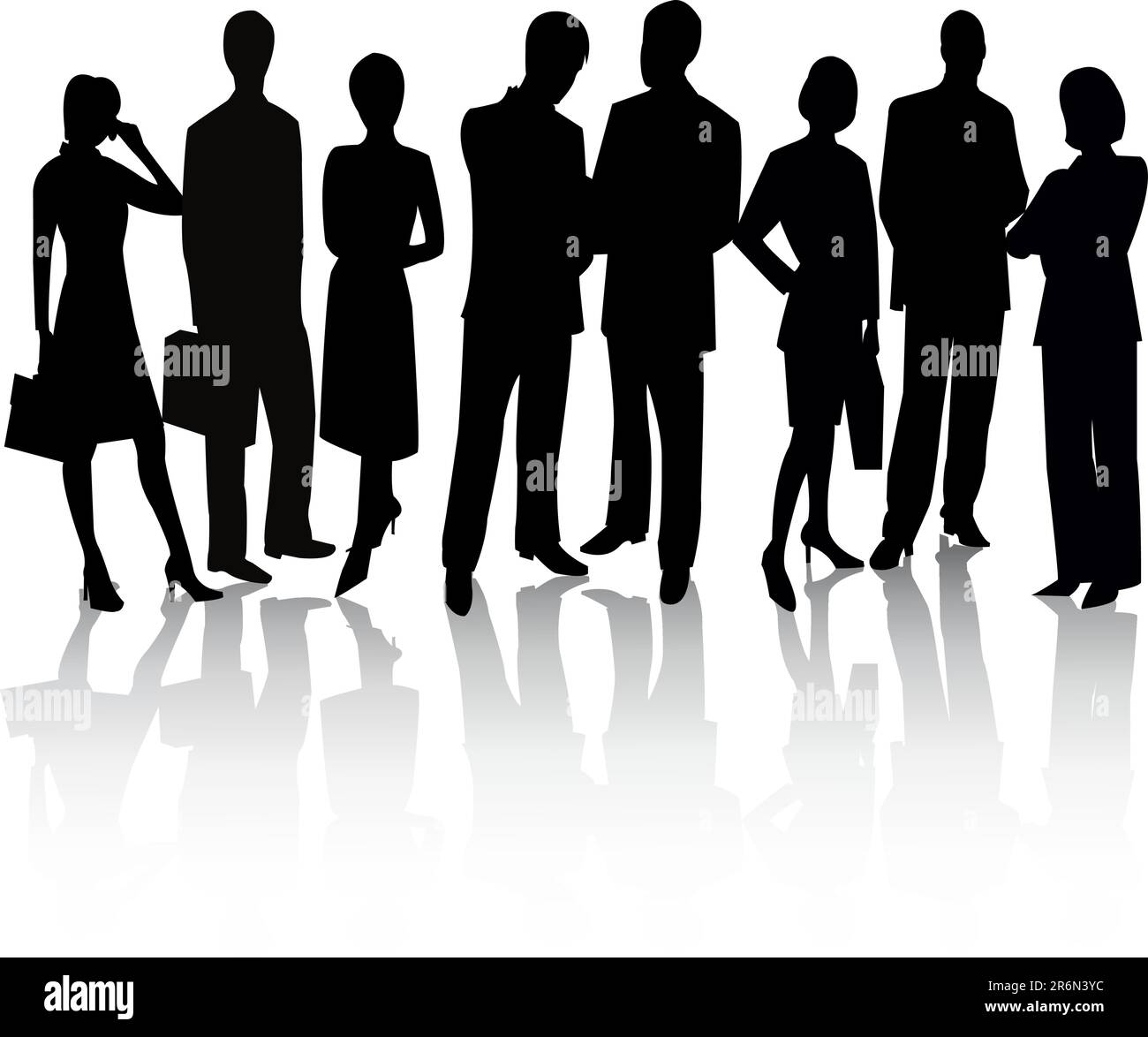 Business People - vector silhouette illustration Stock Vector Image ...