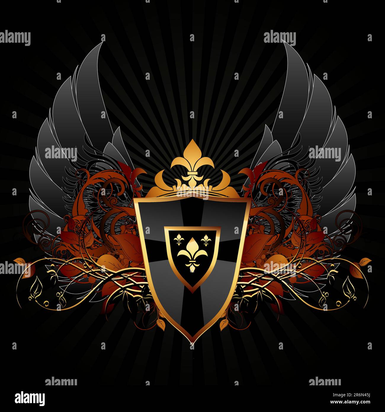 Ornamental heraldic shield hi-res stock photography and images - Alamy