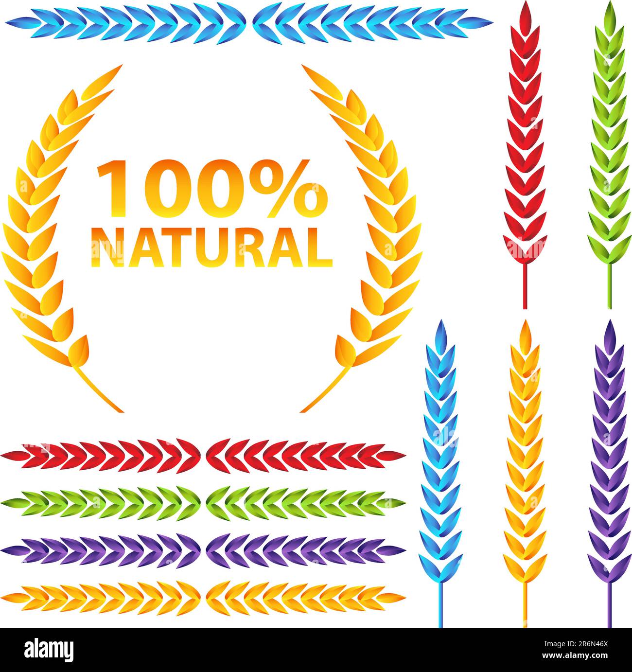 An image of a colorful wheat icon set Stock Vector Image & Art - Alamy