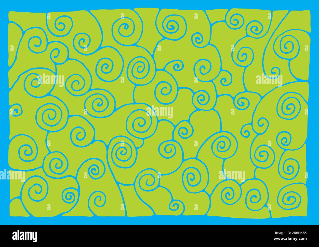 Handdrawn blue curls on a green background Stock Vector Image & Art - Alamy