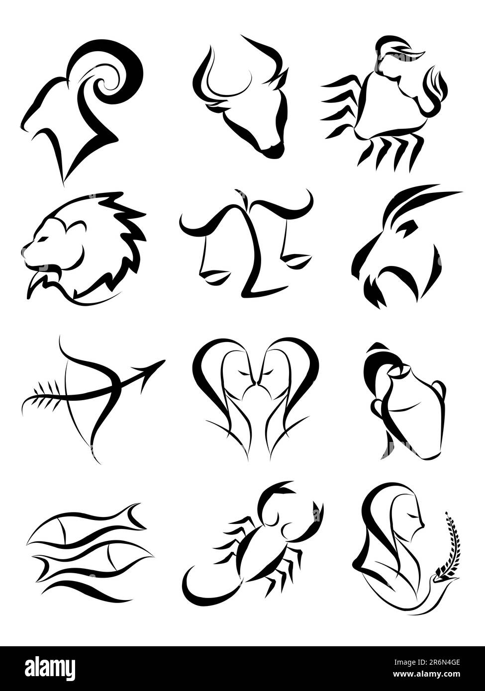 Zodiac Star Signs isolated on white background Stock Vector Image & Art ...