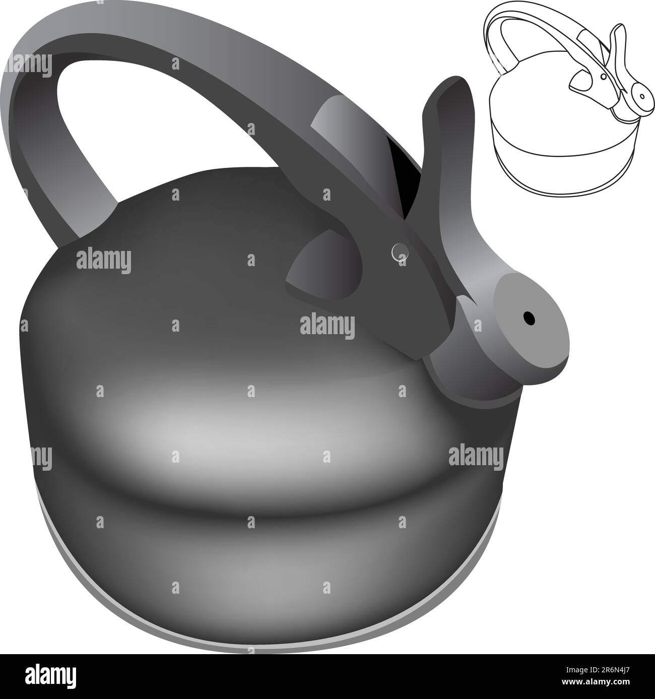 Realistic 3D teapot with line art version Stock Vector Image & Art - Alamy