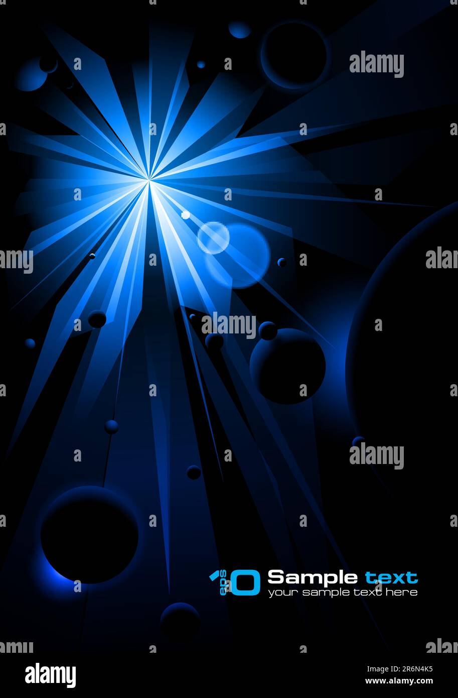Abstract blue Starlight vertical vector illustration on black ...