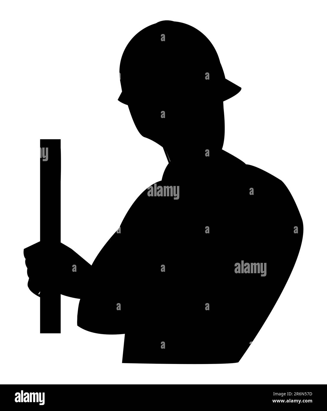 Builder silhouette on white Stock Vector Images - Alamy