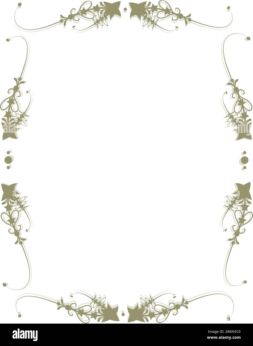 Decorative brown frame with stars and scrolls Stock Vector Image & Art ...