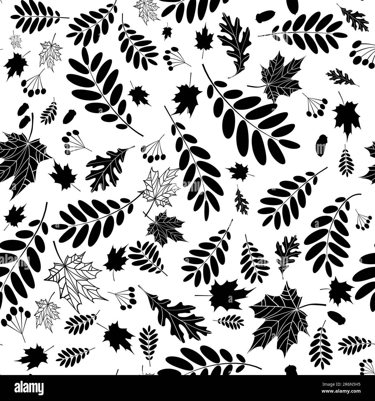 Autumn leaves pattern falling Black and White Stock Photos & Images - Alamy