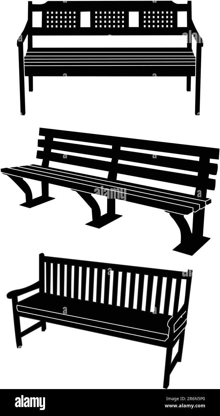 bench silhouette - vector Stock Vector Image & Art - Alamy