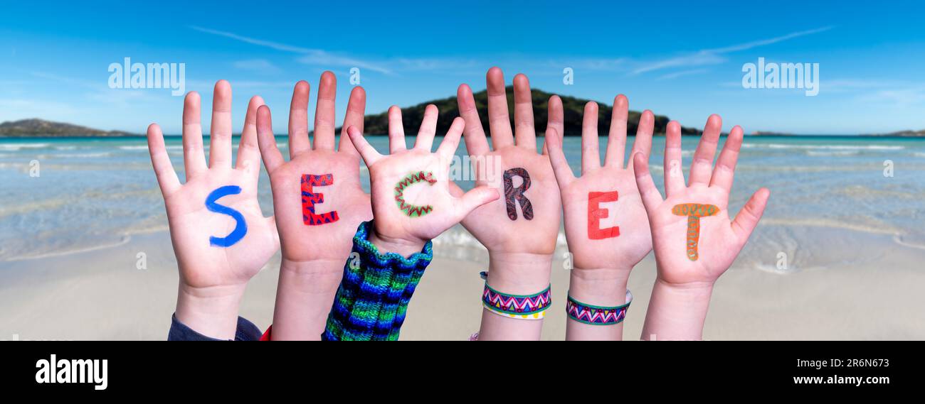 Children Hands Building Word Secret, Ocean And Sea Stock Photo - Alamy
