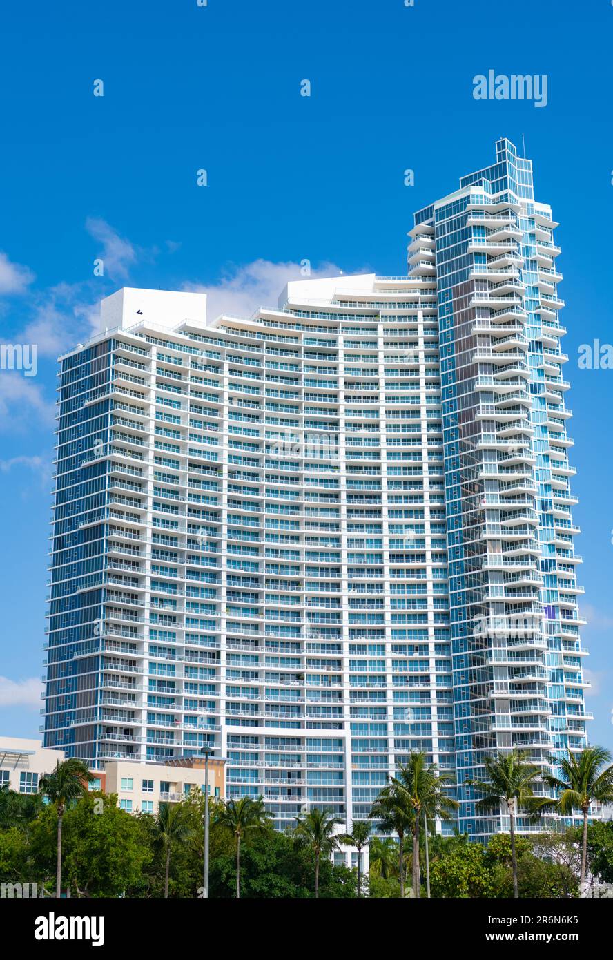 skyscraper building in miami. vertical photo of skyscraper architecture ...