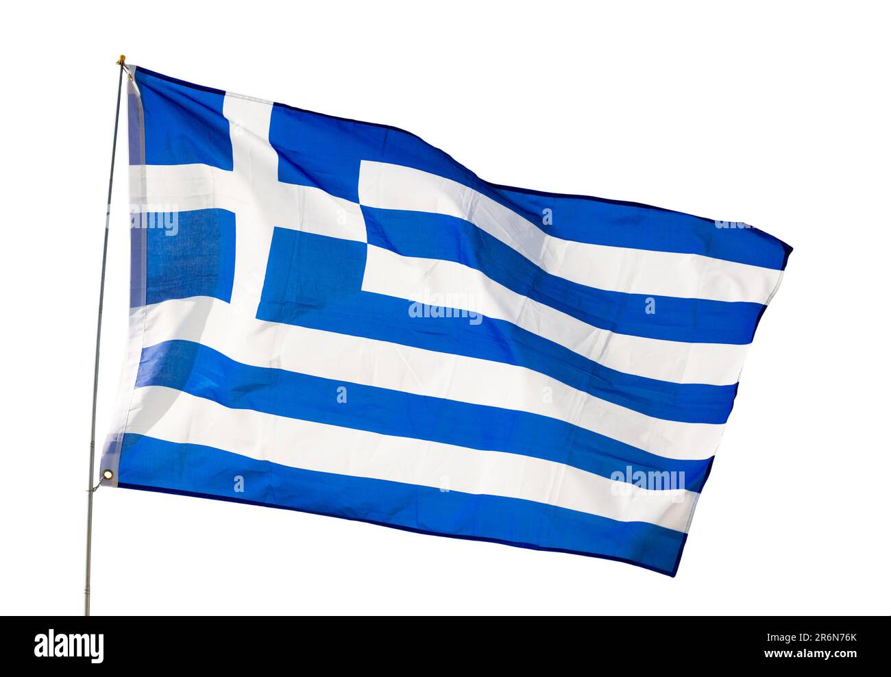 Flag of greece flying Stock Photo - Alamy