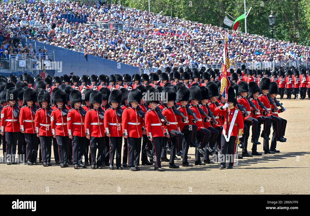 Horse Guards Parade, London, UK on June 10 2023. Regiments march past ...