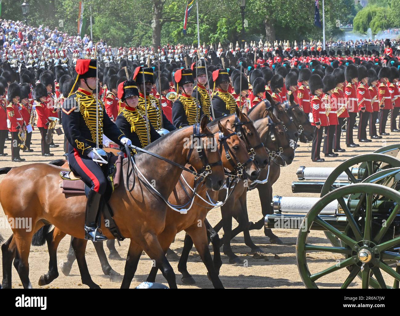 Horse Guards Parade, London, UK on June 10 2023. Regiments march past ...