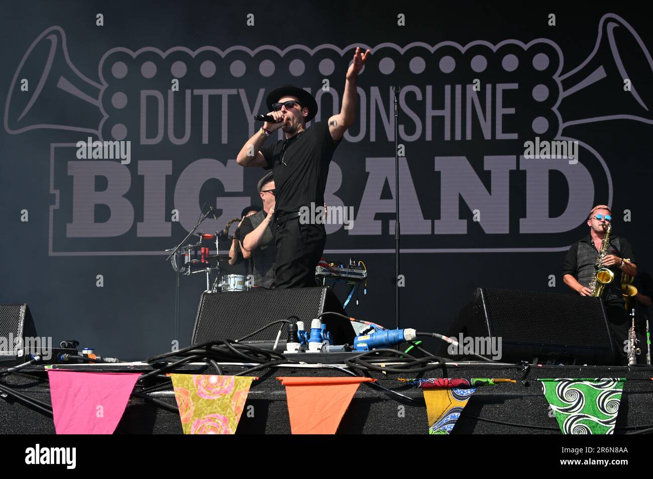 London, UK. 10th June, 2023. Dutty Moonshine Big Band performs at the ...