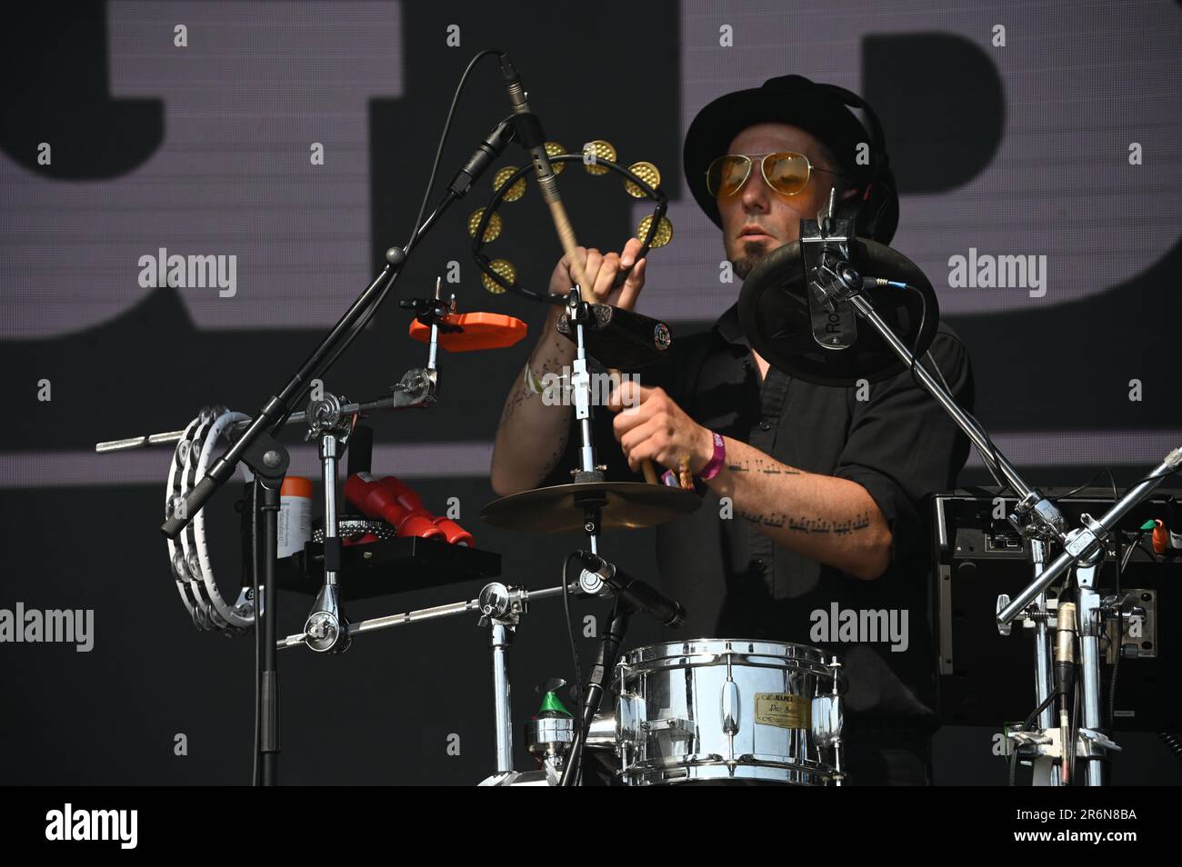 London, UK. 10th June, 2023. Dutty Moonshine Big Band performs at the ...