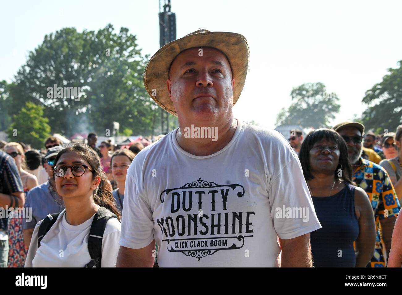 London, UK. 10th June, 2023. Dutty Moonshine Big Band performs at the ...