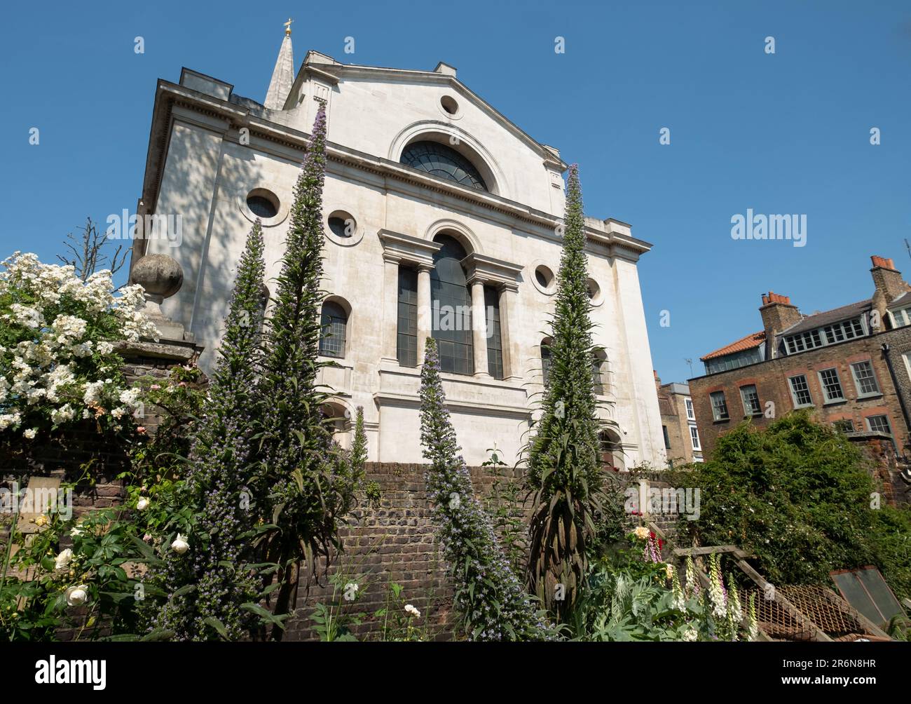 Historic church, Christ Church Spitalfields, in London UK, photographed ...