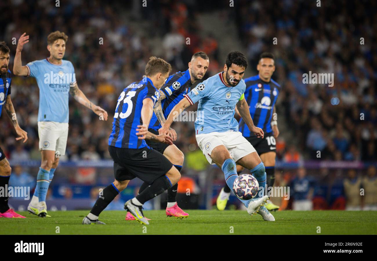 Istanbul, Turkey. 10th Jun 2023. Ilkay Gündogan (City), Nicolo Barella ...
