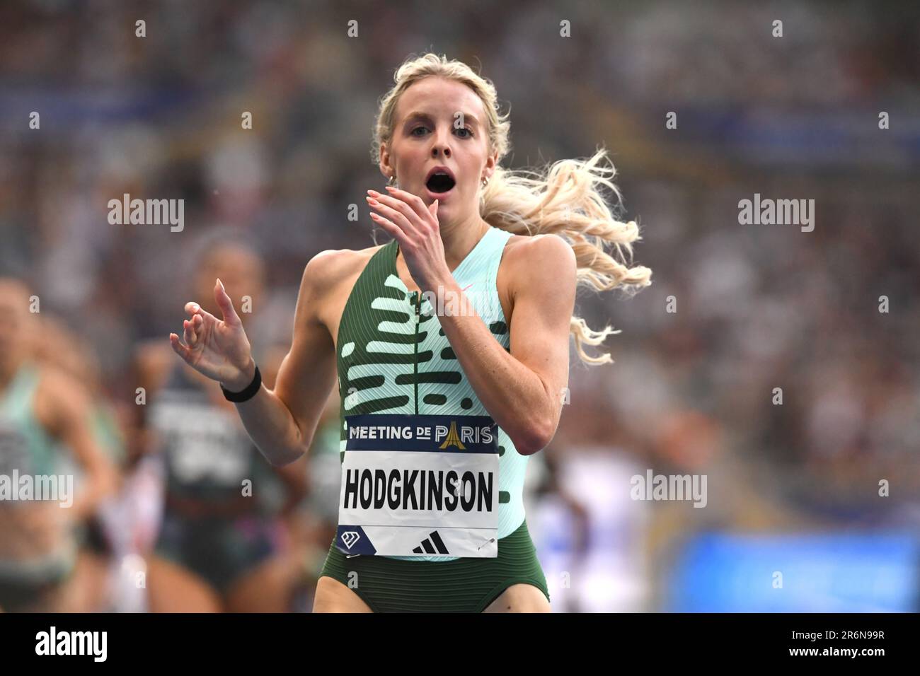Keely Hodgkinson (GBR) celebrates after winning the women's 800m in a ...