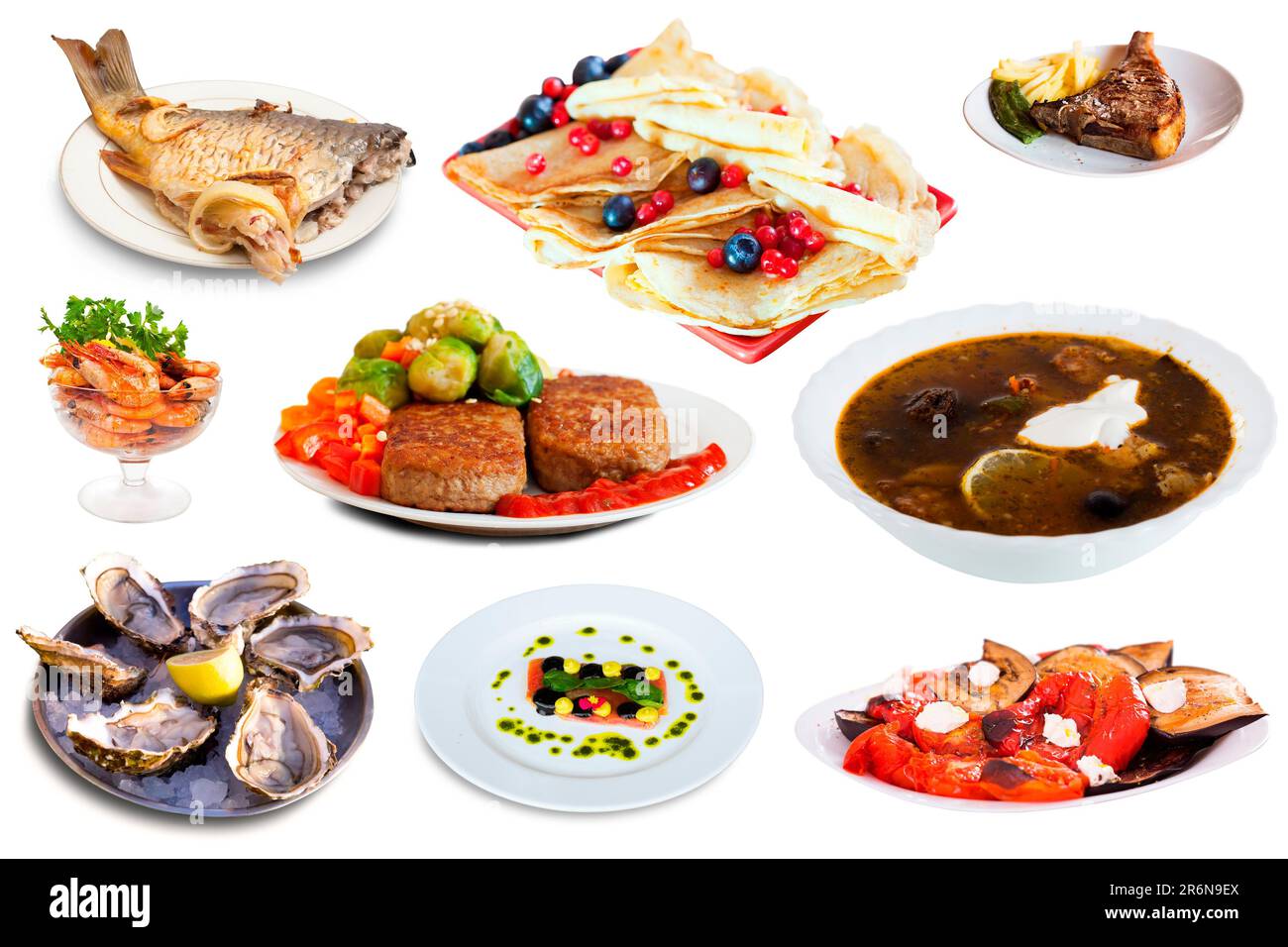 Set of dishes isolated Stock Photo - Alamy