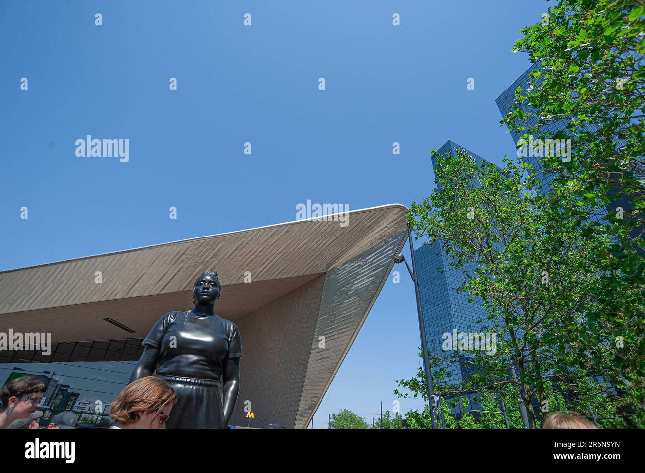 Protesters by ‘Moments Contained' statue, during the Black Lives Matter ...