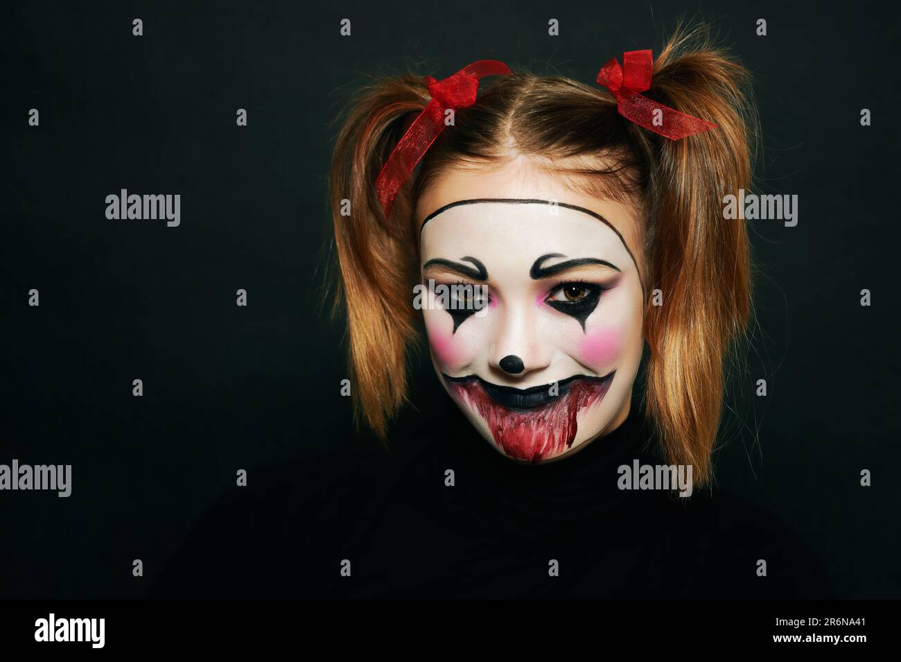 Close up portrait of young teenage girl with Halloween makeup ...