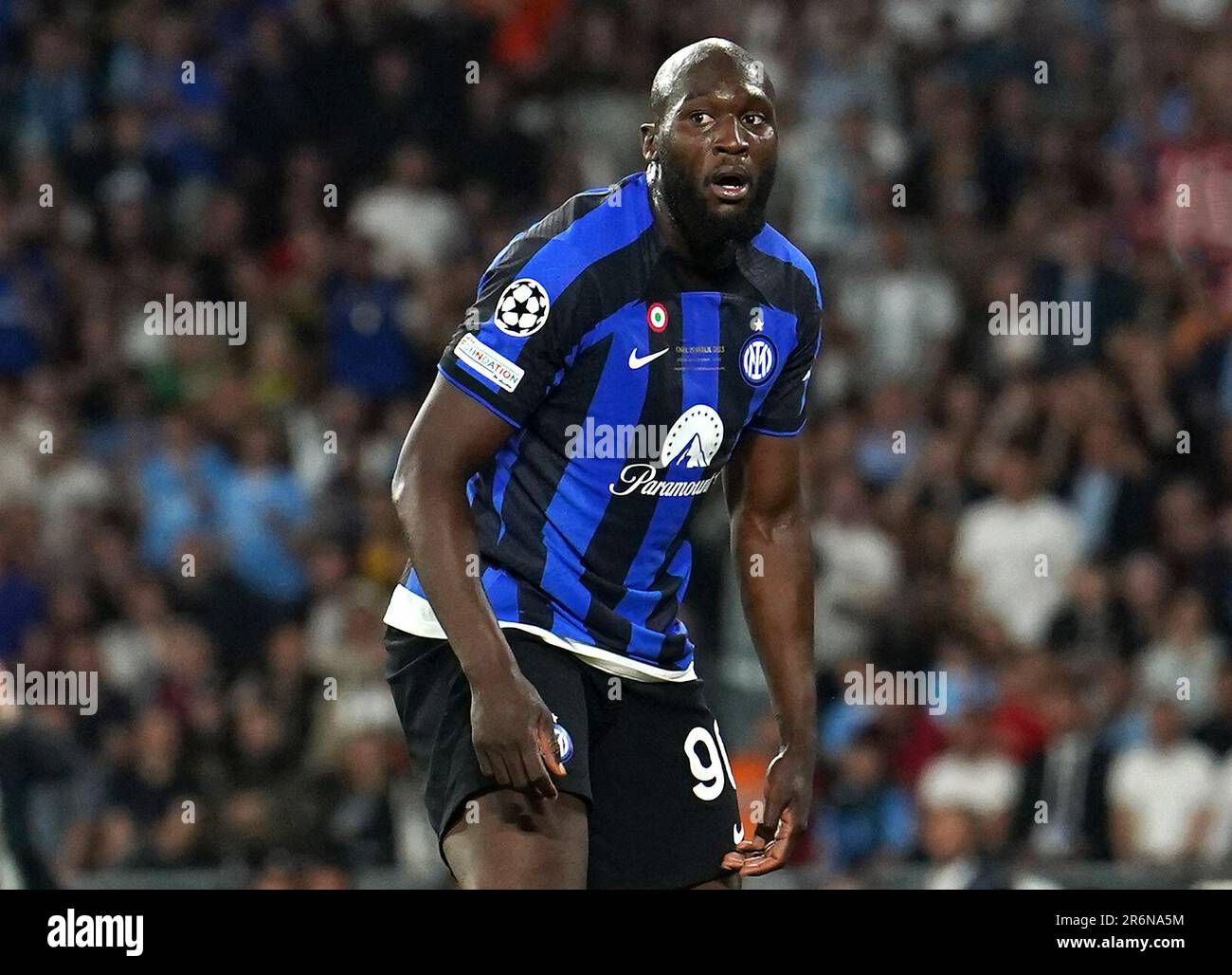 Inter Milan's Romelu Lukaku rues a missed chance during the UEFA ...