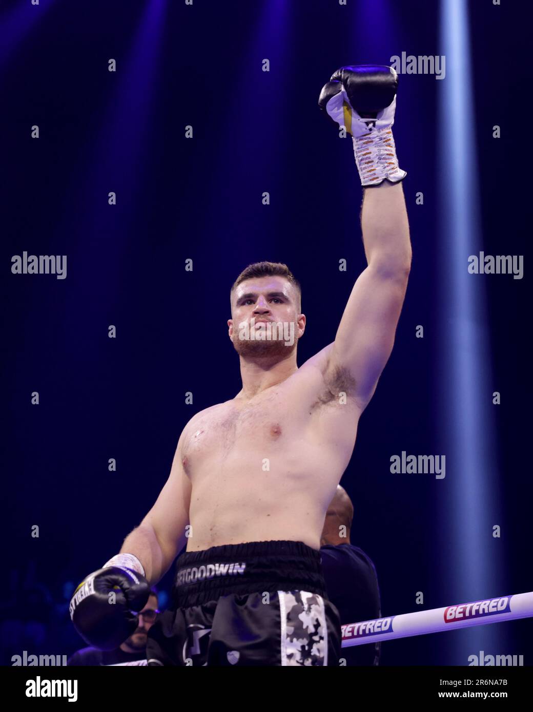 Johnny Fisher seen in the ring ahead of the International Heavyweight ...