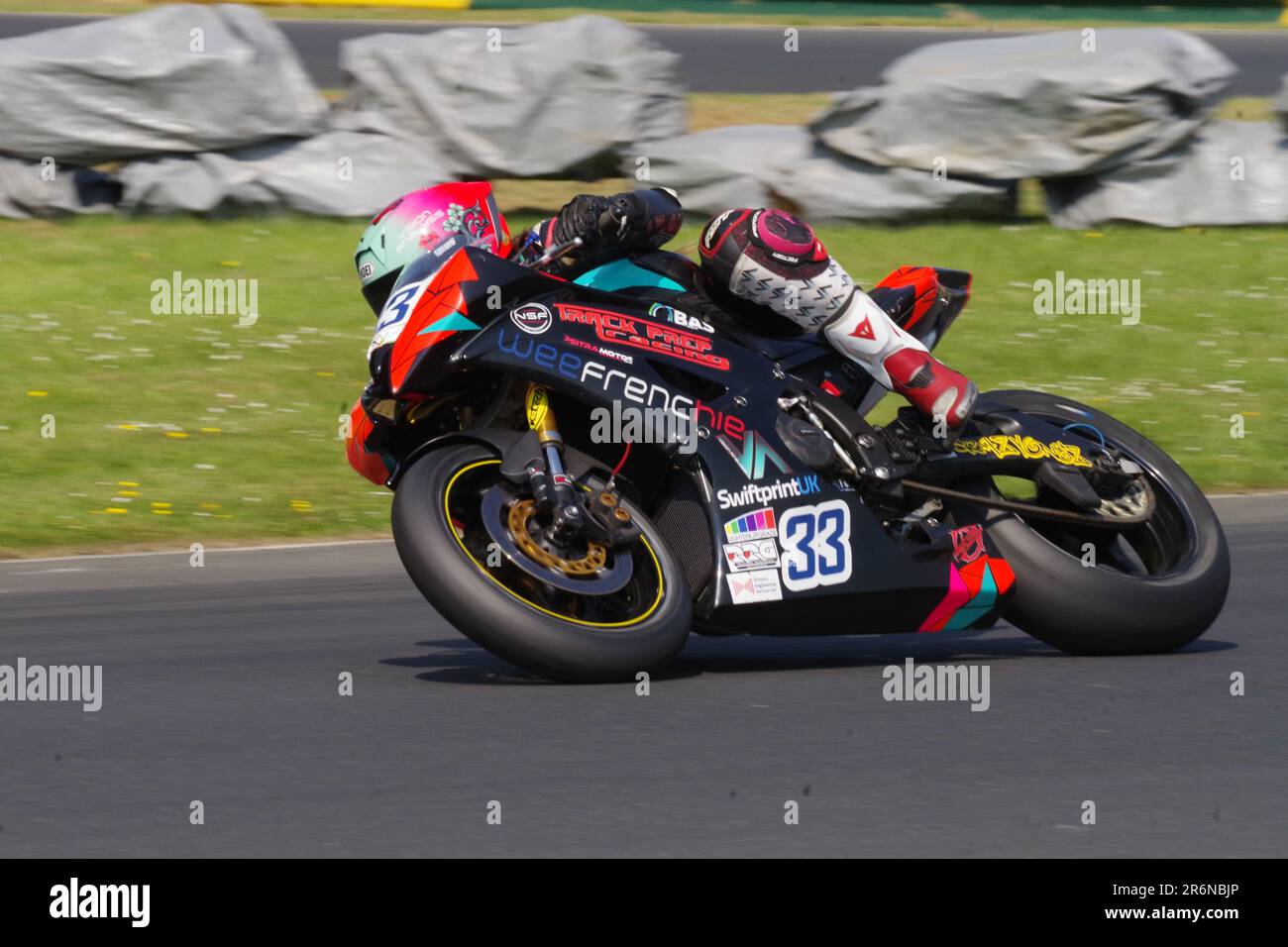 Croft Circuit, 10 June 2023. Laurence Norrington-Parois riding a Yamaha ...