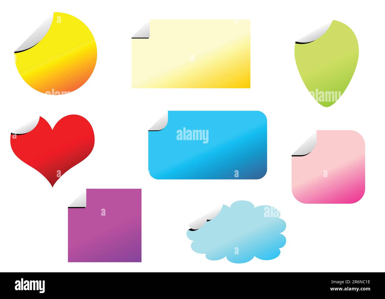 Promotional stickers with different colors and shapes Stock Vector ...