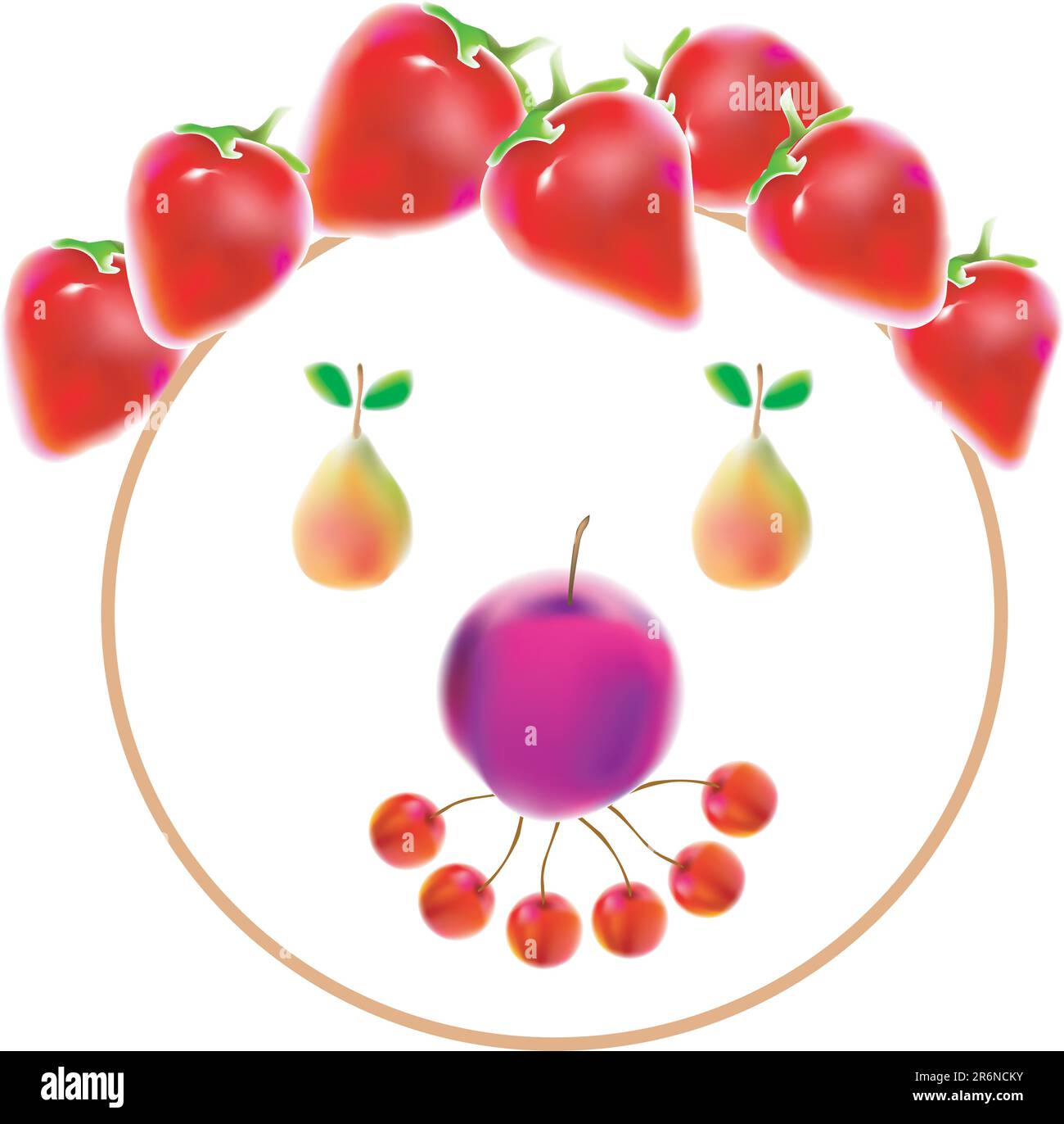 illustration, vector for a variety of fruits to made a face expression ...