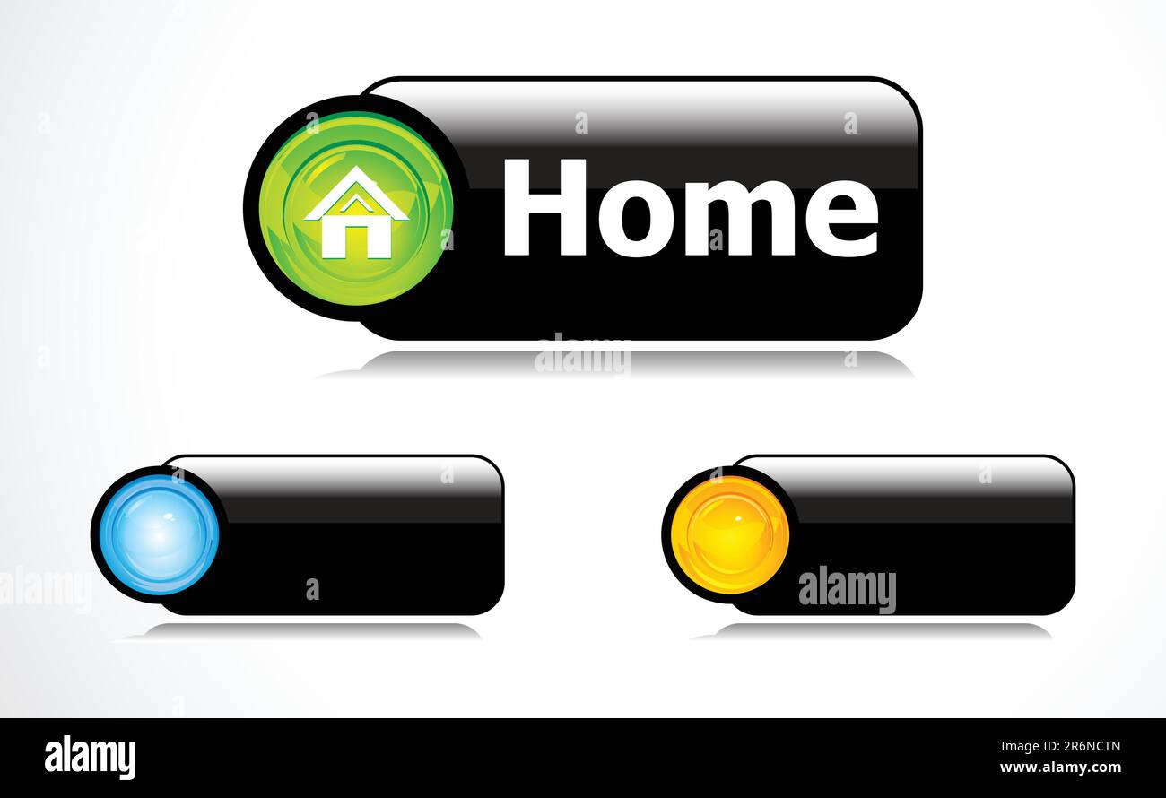 abstract glossy silver home button vector illustration Stock Vector ...