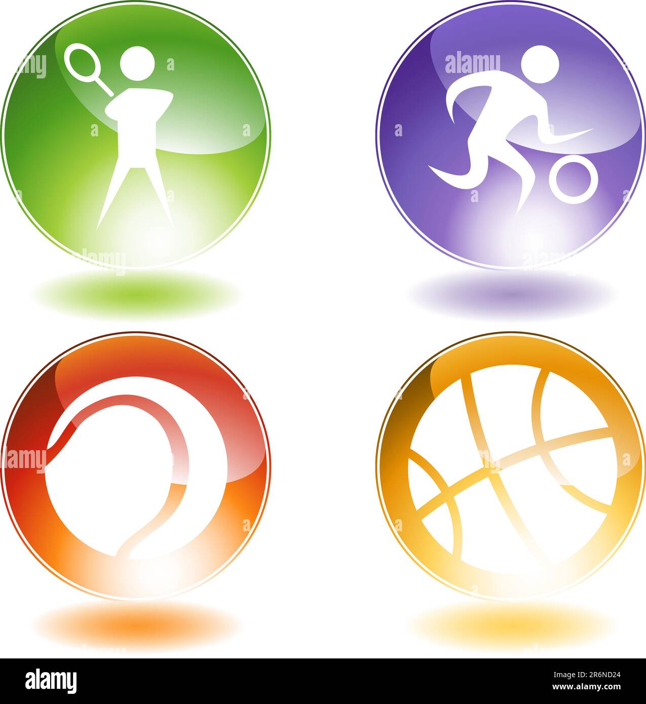 Set of 4 colorful sport buttons Stock Vector Image & Art - Alamy