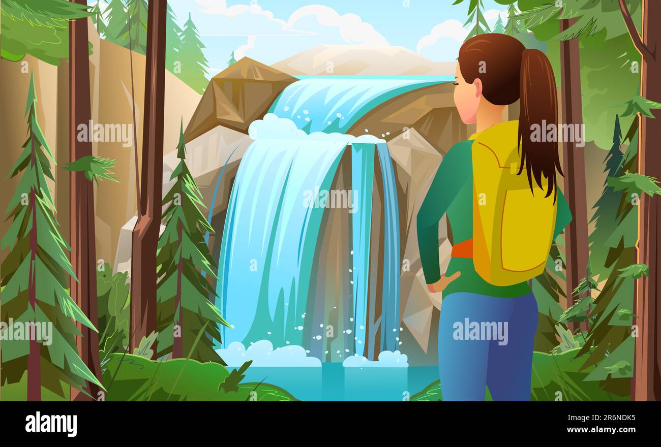 Girl panorama view Stock Vector Images - Alamy