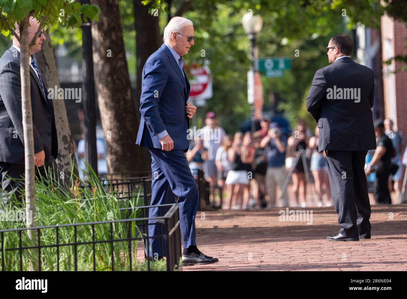 President Joe Biden arrives at Holy Trinity Catholic Church in the ...