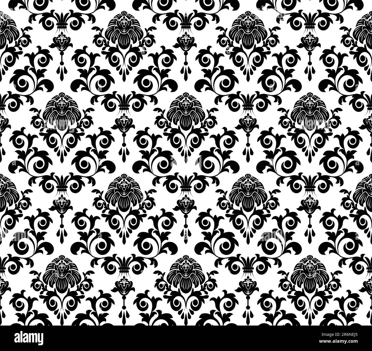 Seamless pattern from black and white leaves(can be repeated and scaled ...