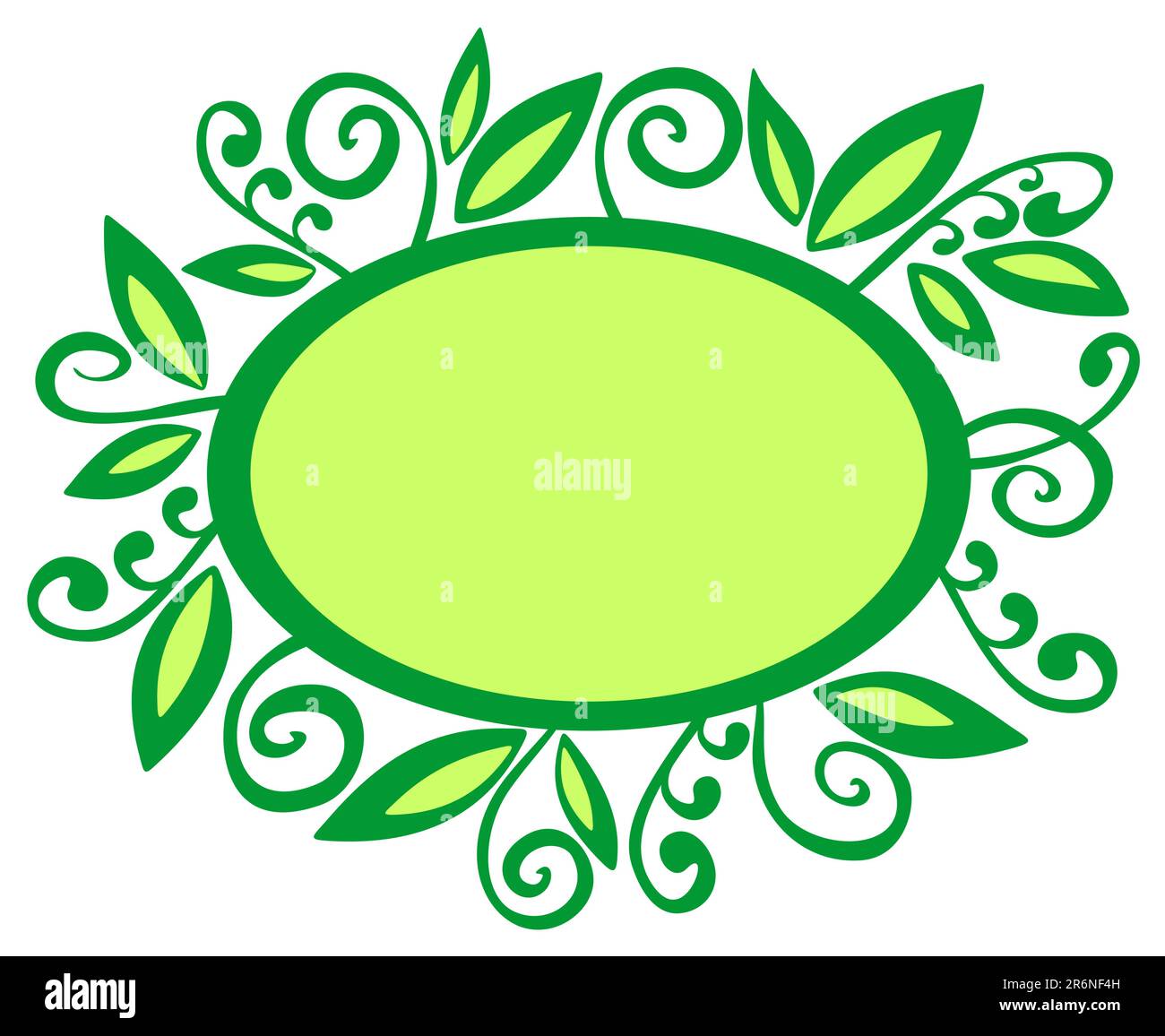 Green stylized floral frame on a green background Stock Vector Image ...