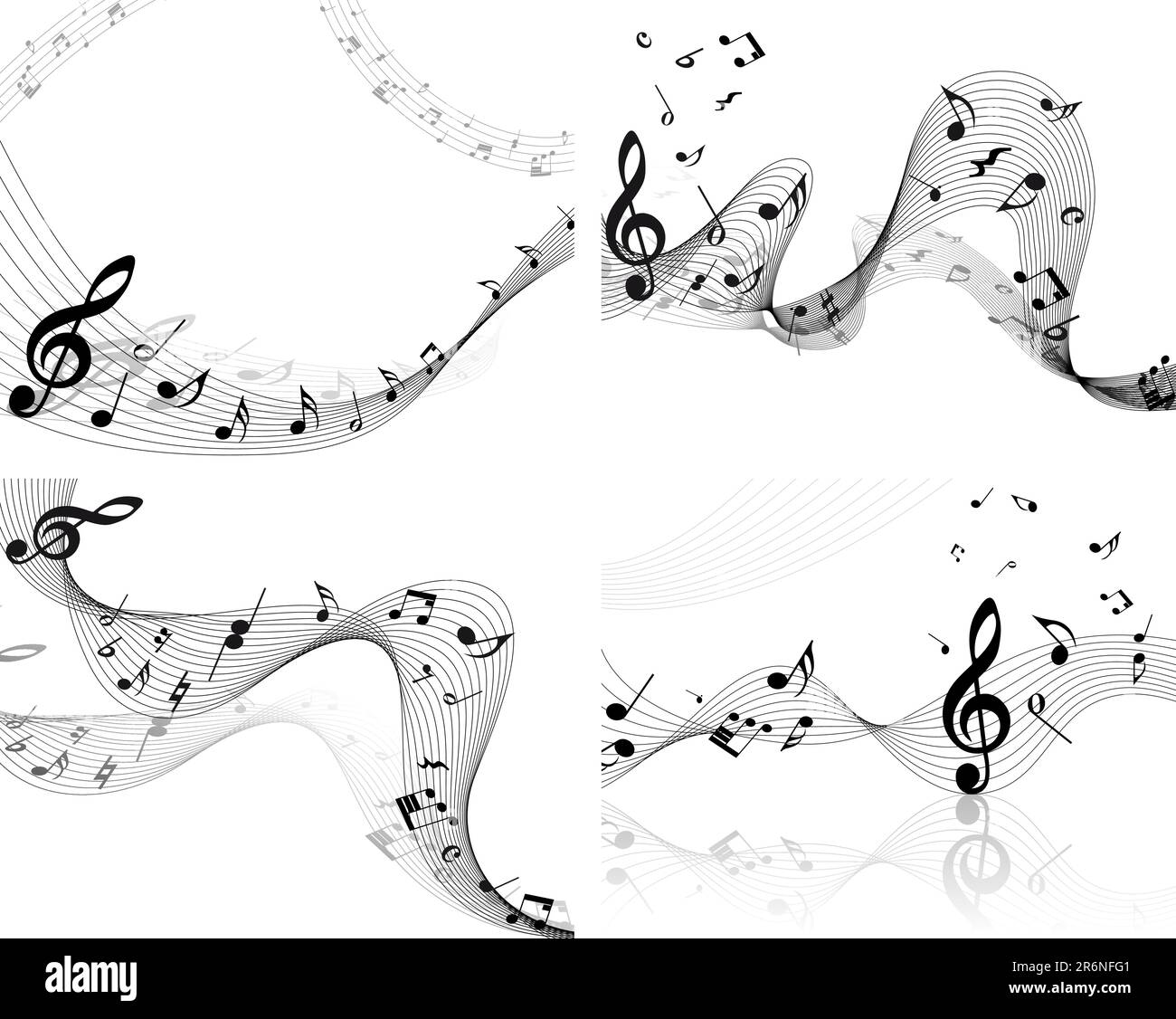 Vector musical notes staff background for design use Stock Vector Image ...