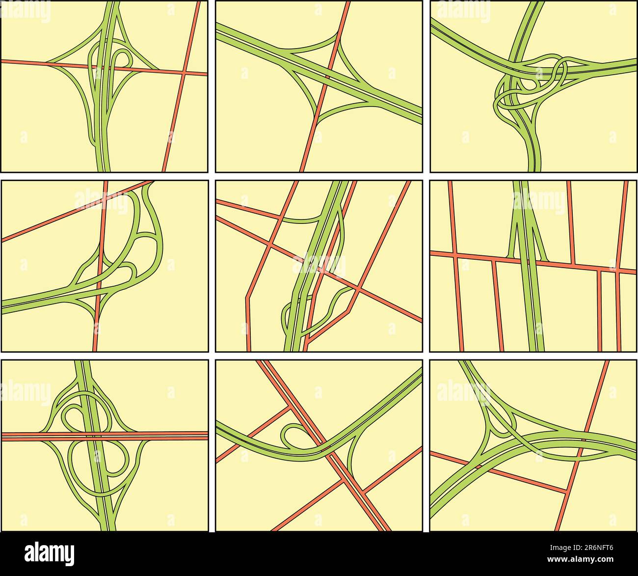 Set of editable vector road intersection illustrations Stock Vector ... Set of editable vector road intersection illustrations Stock Vector ...