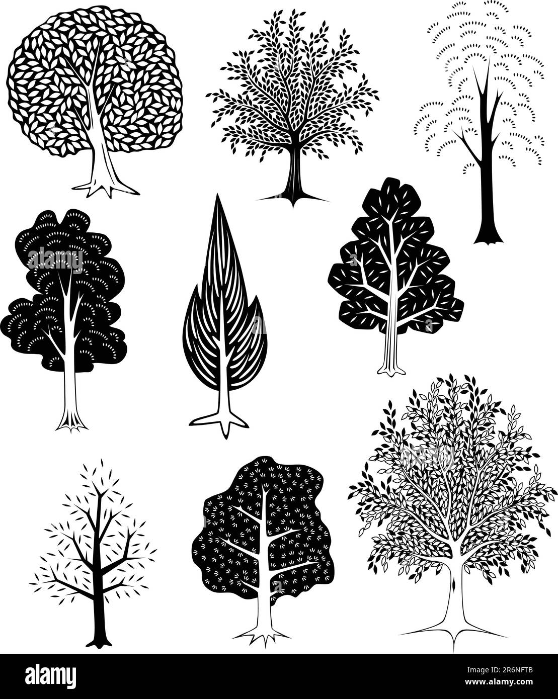 Set of simple editable vector tree designs Stock Vector Image & Art - Alamy