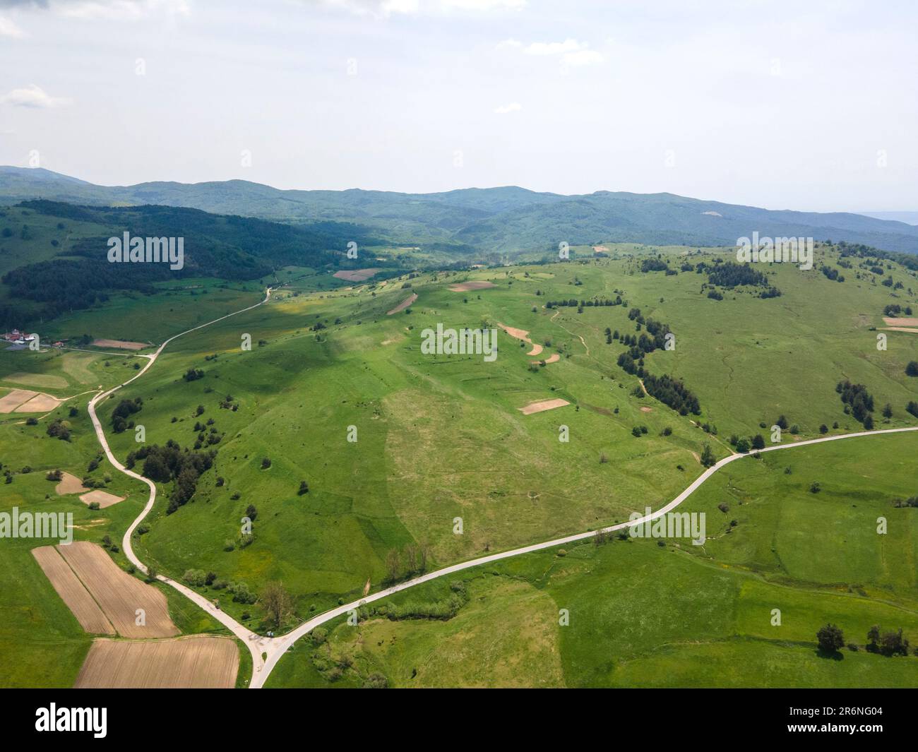 Aerial view of Sredna Gora Mountain near town of Koprivshtitsa, Sofia ...