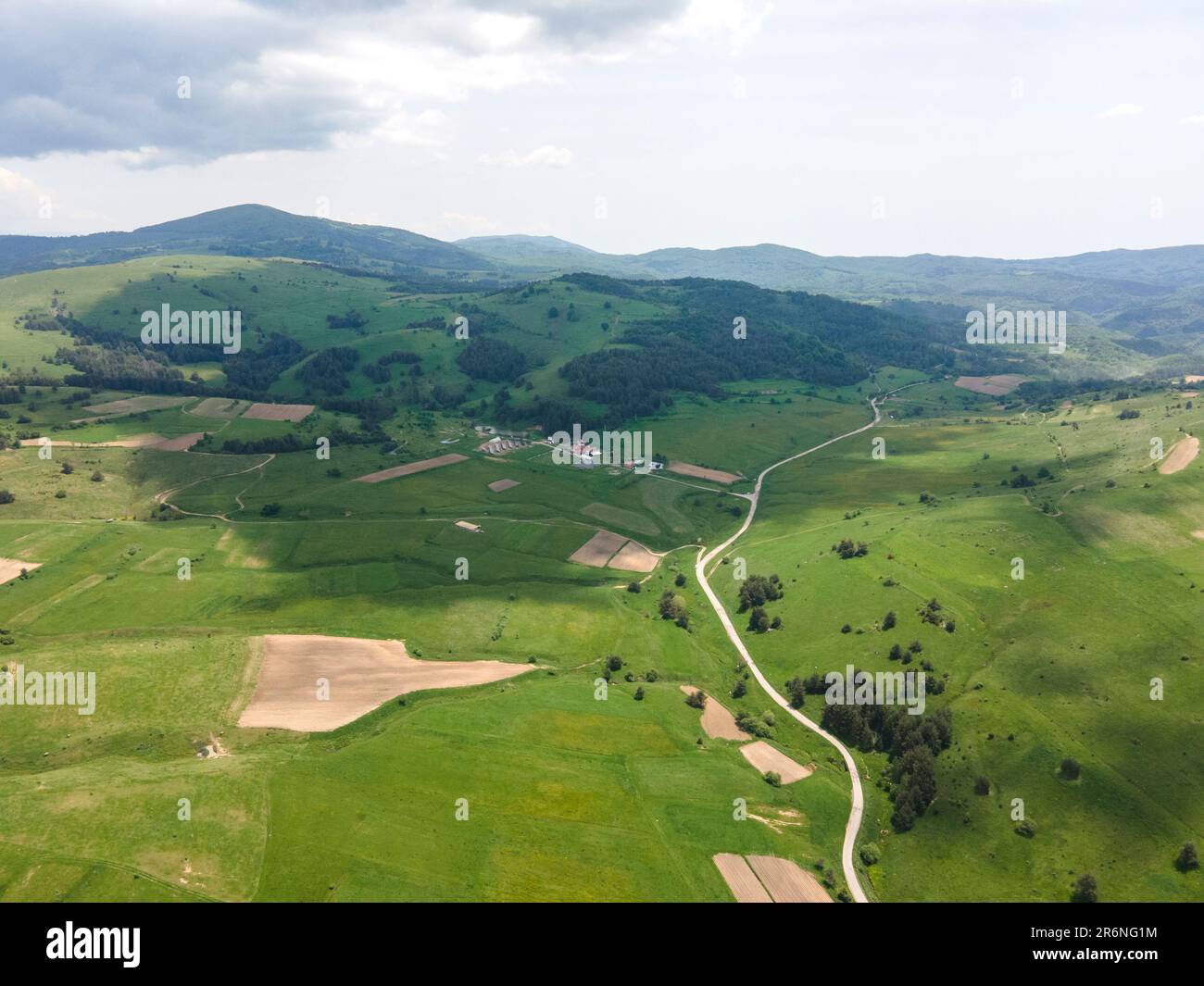Aerial view of Sredna Gora Mountain near town of Koprivshtitsa, Sofia ...