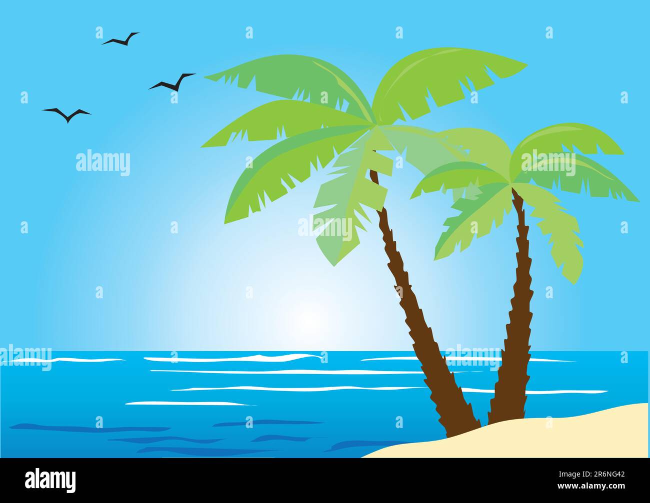 Romantic ocean sunset Stock Vector Images - Alamy