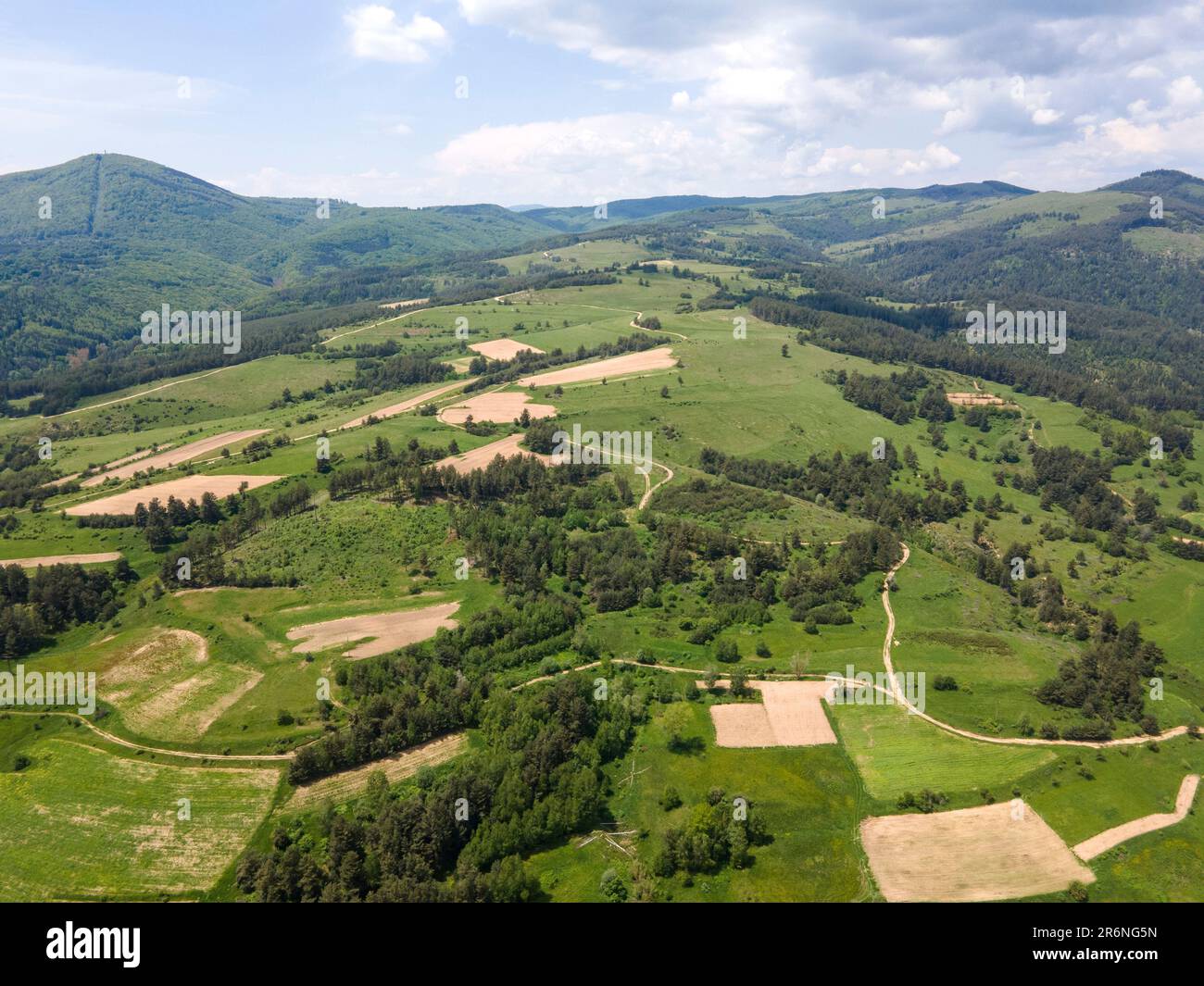 Aerial view of Sredna Gora Mountain near town of Koprivshtitsa, Sofia ...