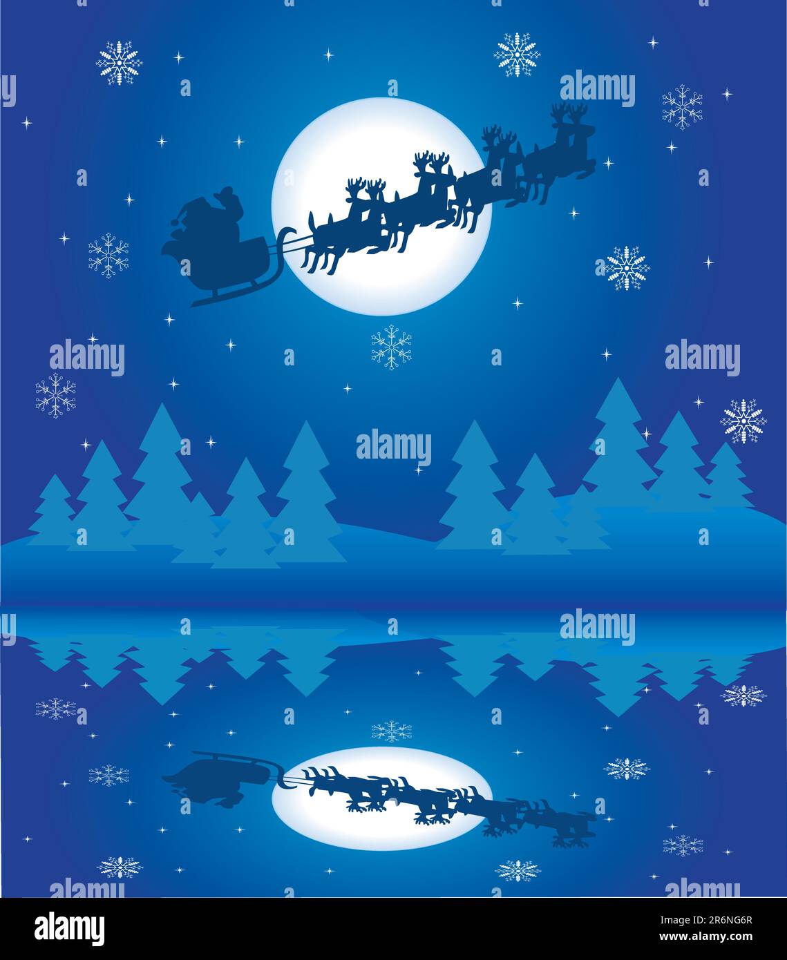 holiday background with Santa and reflection Stock Vector Image & Art ...