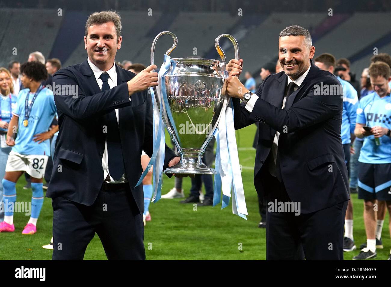 Manchester City CEO Ferran Soriano (left) and chairman Khaldoon Khalifa ...